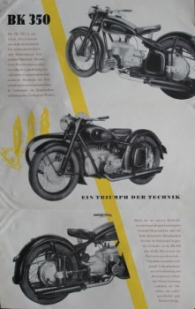 Rare-Automobilia - IFA BK 350 Motorbike 1952 Motorbikebrochure