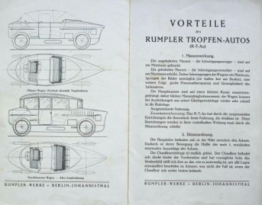 Rare-Automobilia - Rumpler Tropfen-Auto Modelprogram 1922 original ...